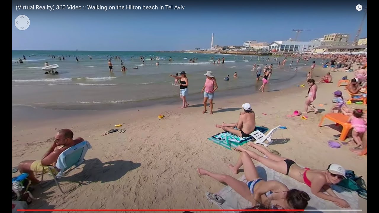 Walking on Metzitzim beach in Tel Aviv (for Apple VisionPro) - YouTube