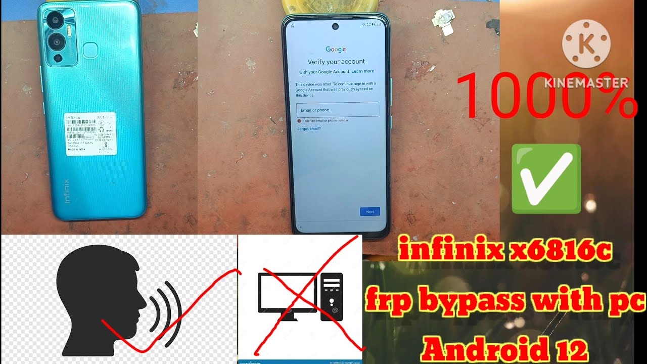infinix x6816c, Hot 12 play frp bypass with pc Android 12 10000% mobile ...