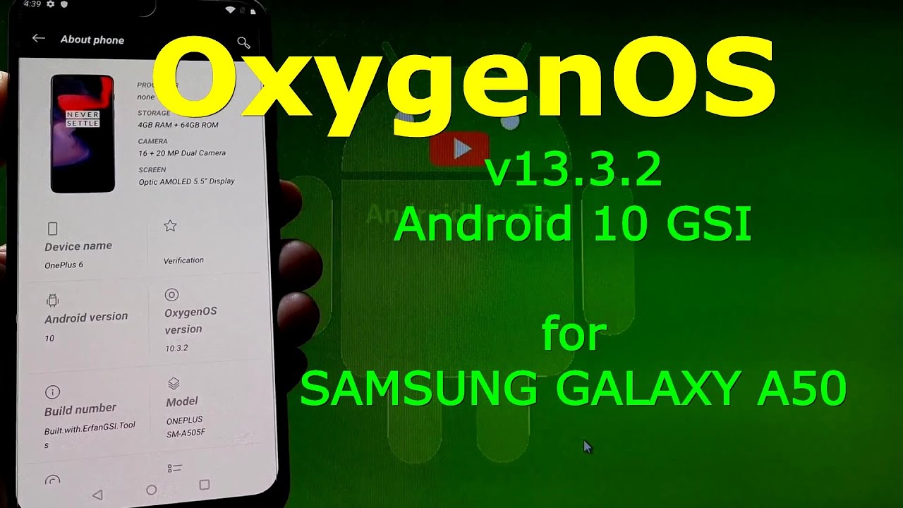 Oxygen OS Android 10 for Samsung Galaxy A50 - 20200515 - YouTube