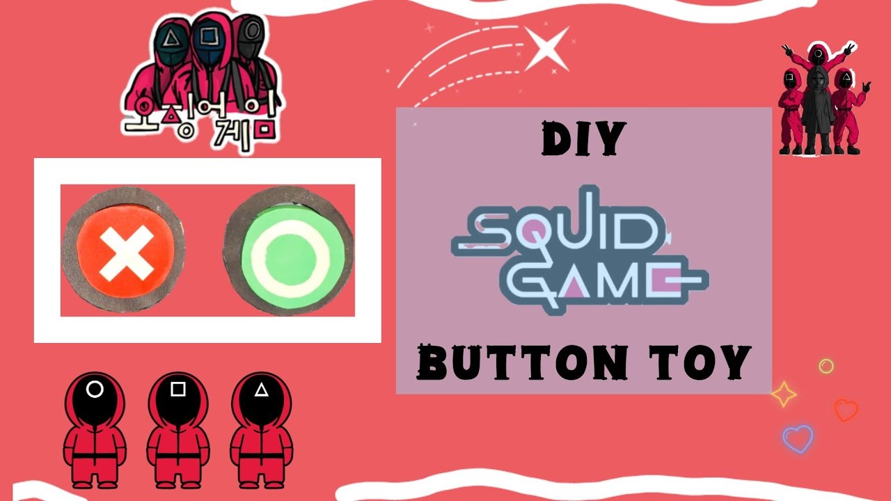 How to make squid game Button Toy / Diy Squid Game Button with paper ...