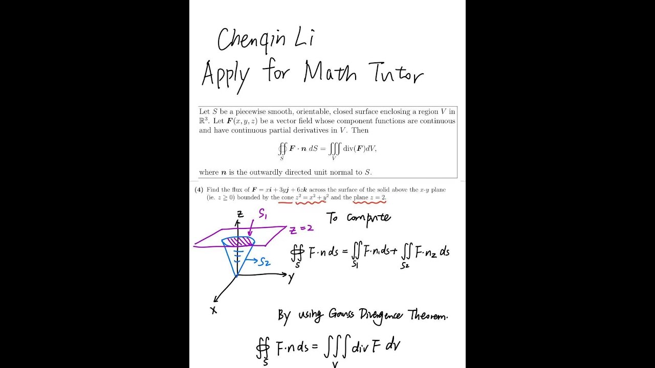 Chenqin Li apply for UQ math tutor 2022 Sem1 (Gauss Divergence theorem ...
