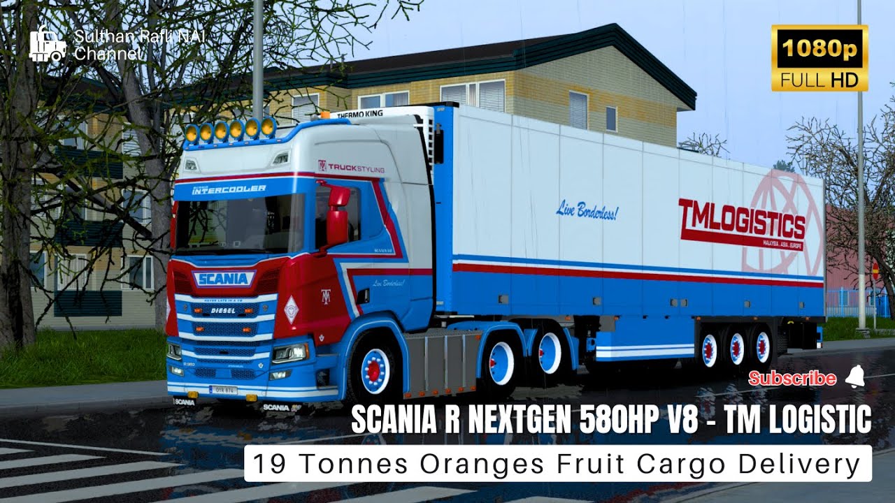 Scania NG PGRS Eugene - TM Logistics Skin🔥| R580 DC16 V8 | Schmitz S.KO ...