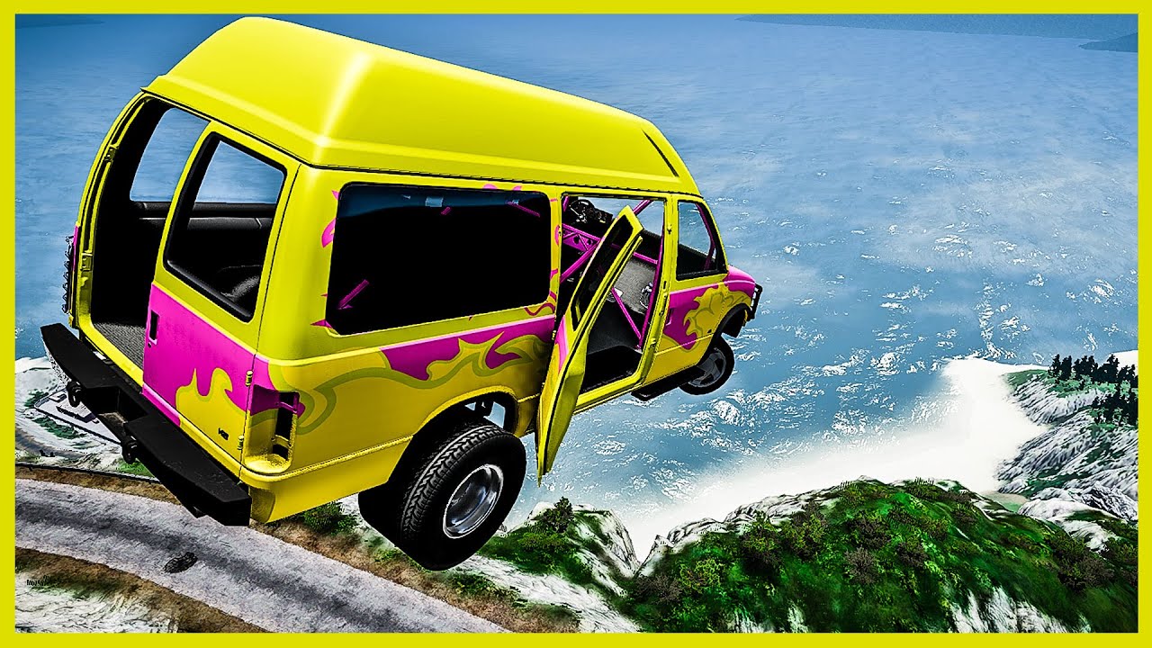 Jumps Over The Cliff #16 | BeamNG Drive - YouTube