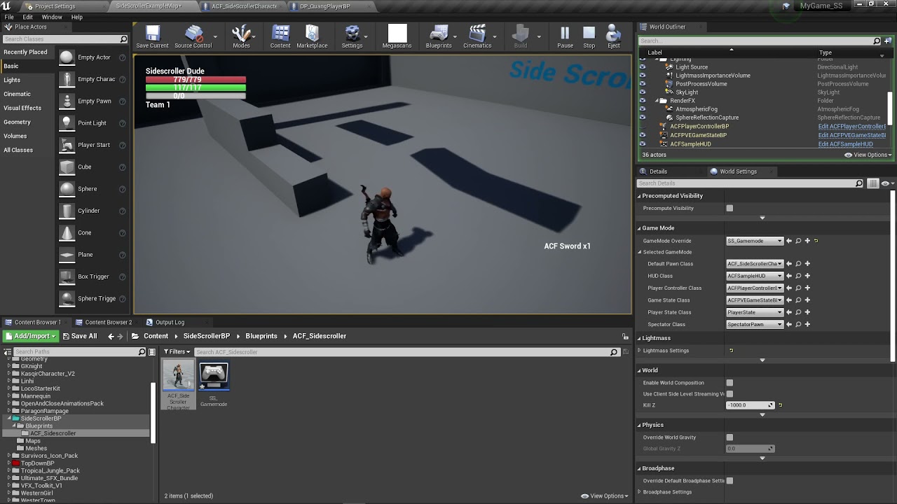 ACF Guide 10: Sidescroller character setup - YouTube