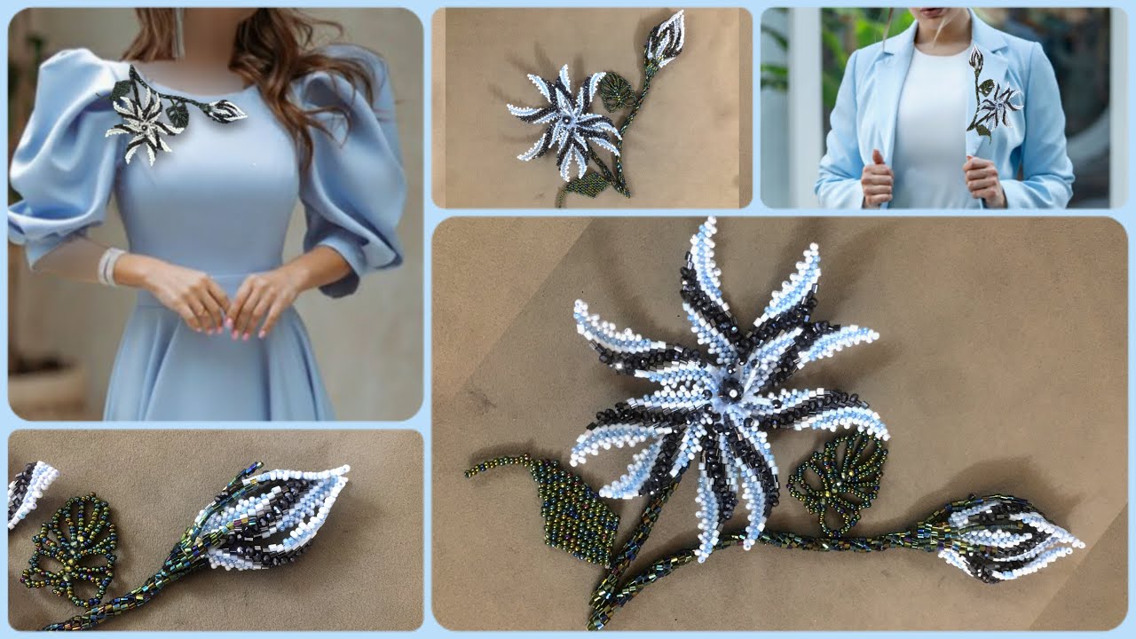 Crystal Wave flower Tutorial / How to Make woven Beaded flower - YouTube