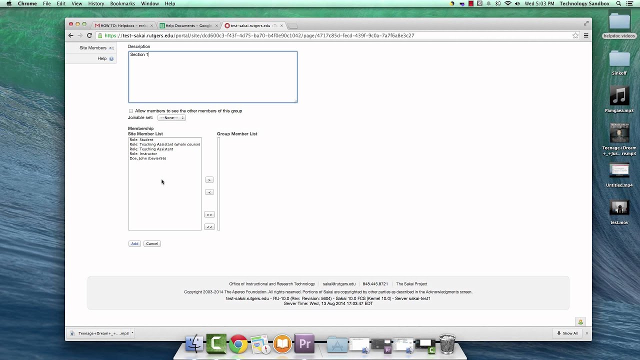 Sakai Tutorial: Add a New Group - YouTube