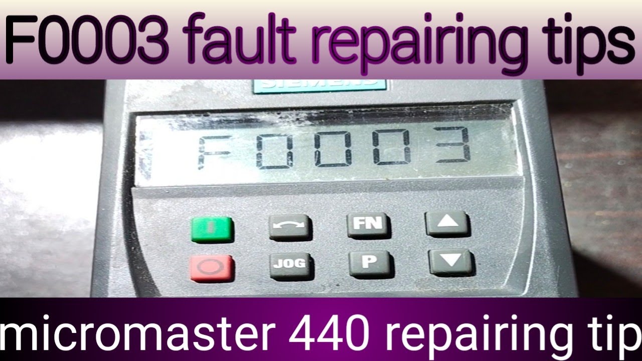 F0003 fault A0503 alarm on micromaster 440 vfd how to repair it ...