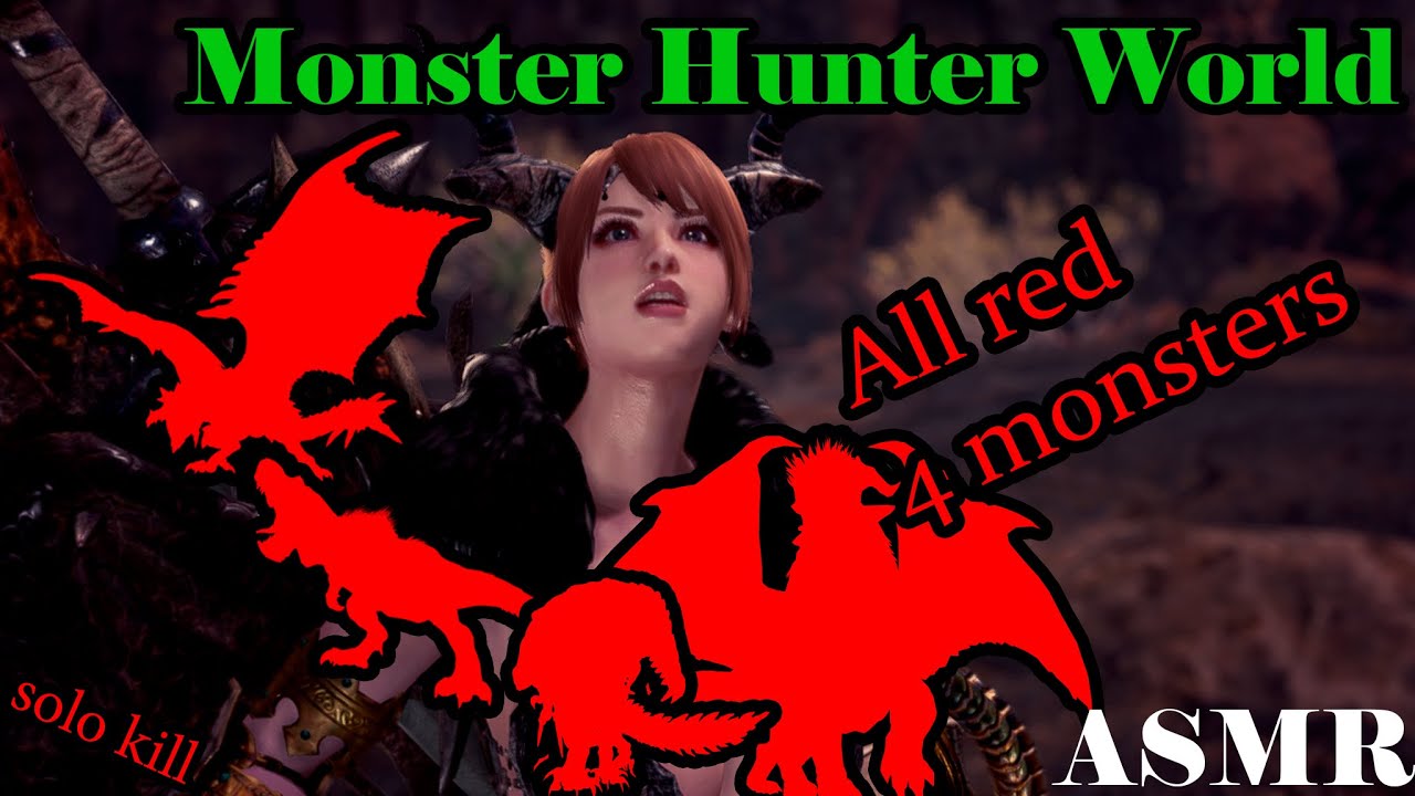 ASMR Gaming [Monster Hunter World (MHW)] Code: Red VS Long Sword solo kill - YouTube