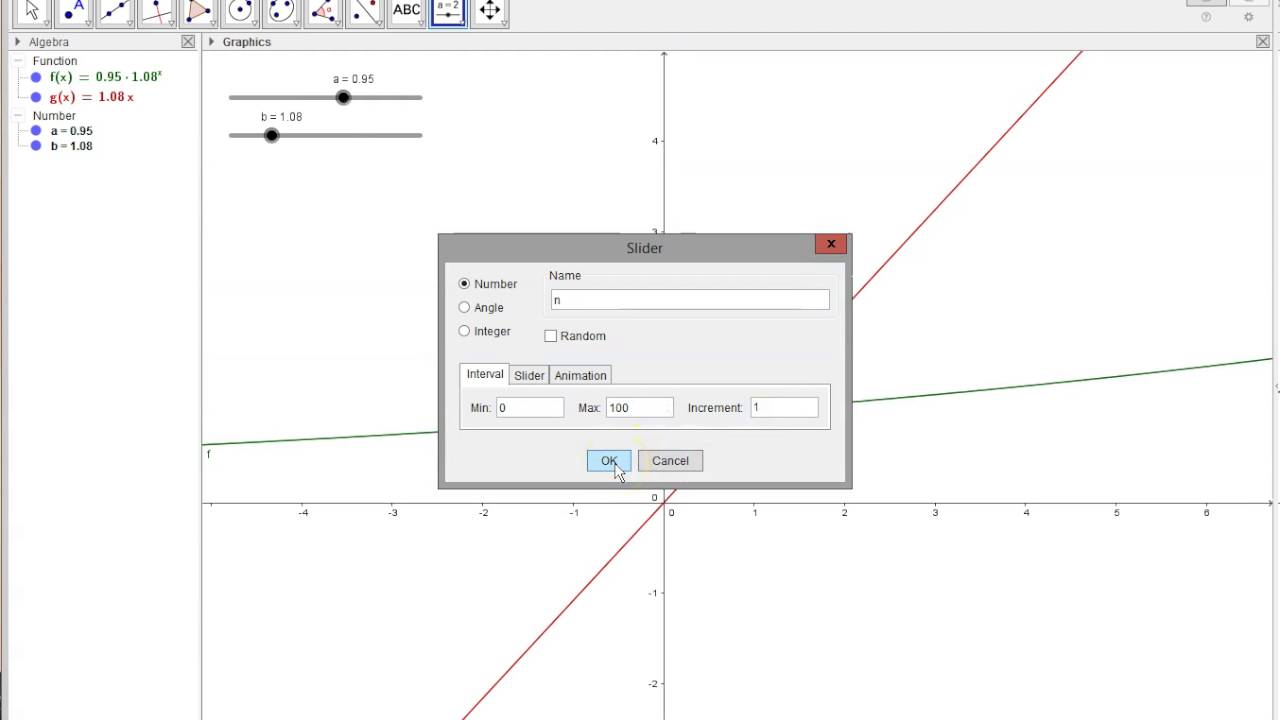 Geogebra Exponential vs Linear - YouTube