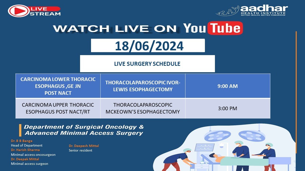 THORACOLAPAROSCOPIC IVOR-LEWIS ESOPHAGECTOMY & MCKEOWN’S ESOPHAGECTOMY ...