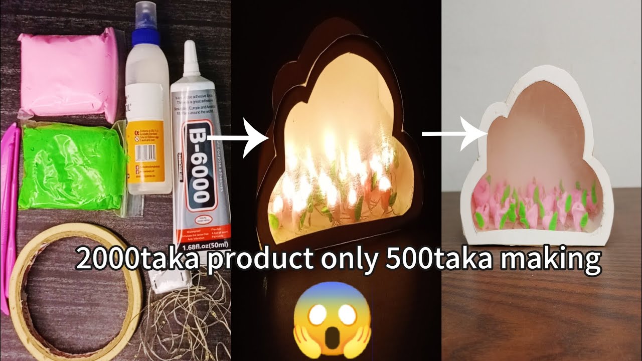 DIy Tulip cloud Sea of Flowers Night Light/cloud Tulip Mirror night light/viral tulip lamp ...