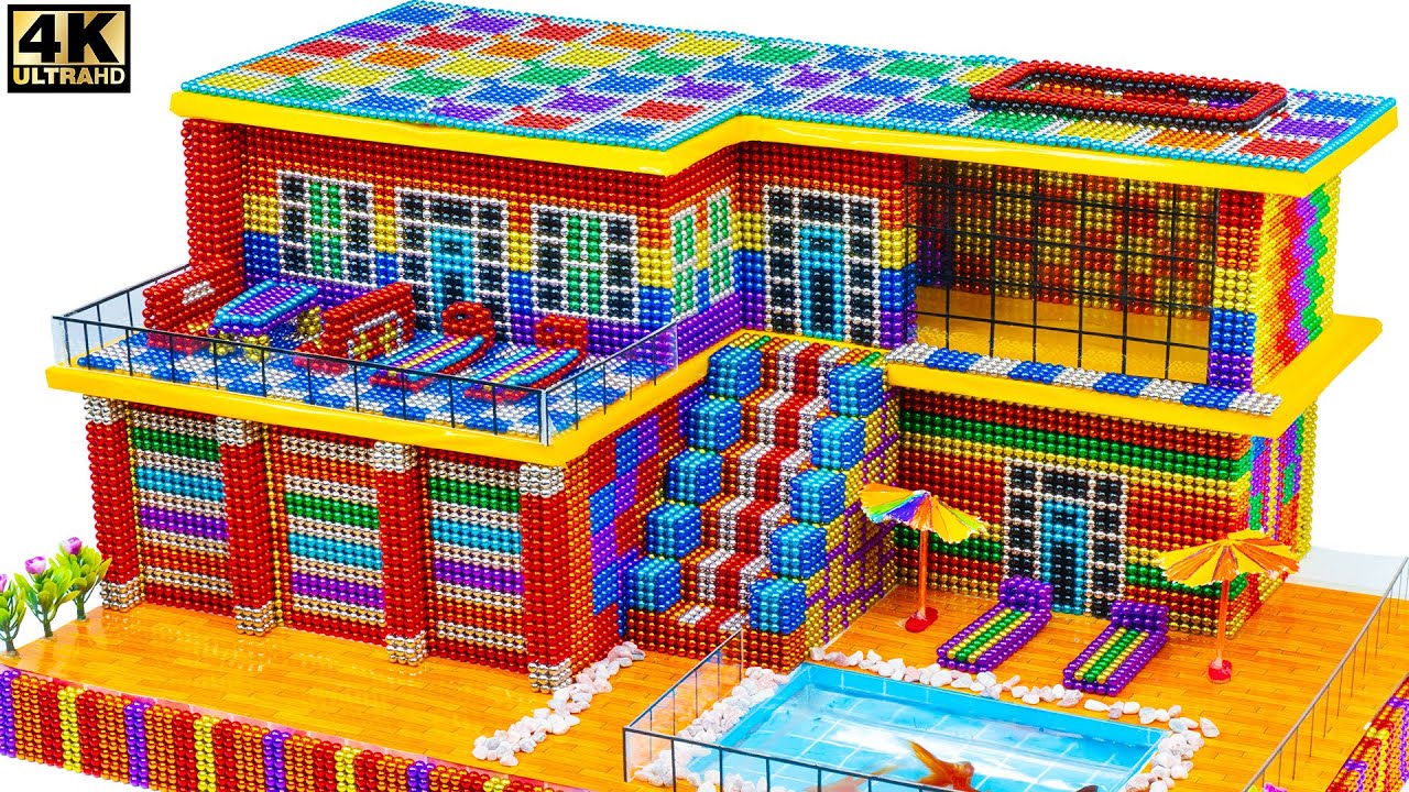 DIY - Build Mega Luxury Mansion House From Magnetic Balls ( Satisfying ...
