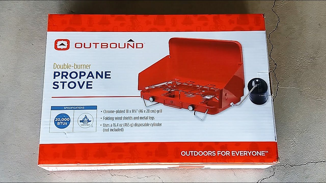 Outbound Double-burner Propane Stove unboxing first start ASMR - YouTube