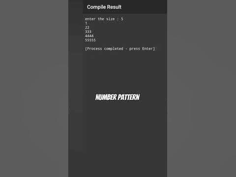 Number Pattern c program #coding0104 - YouTube