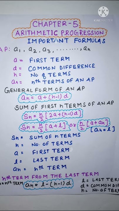 Some important formulas of Class 10 Ch 5 Arithmetic Progression #shorts ...