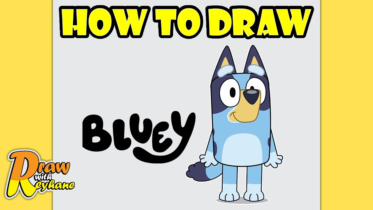 How To Draw Bluey | Tutorial Easy - YouTube