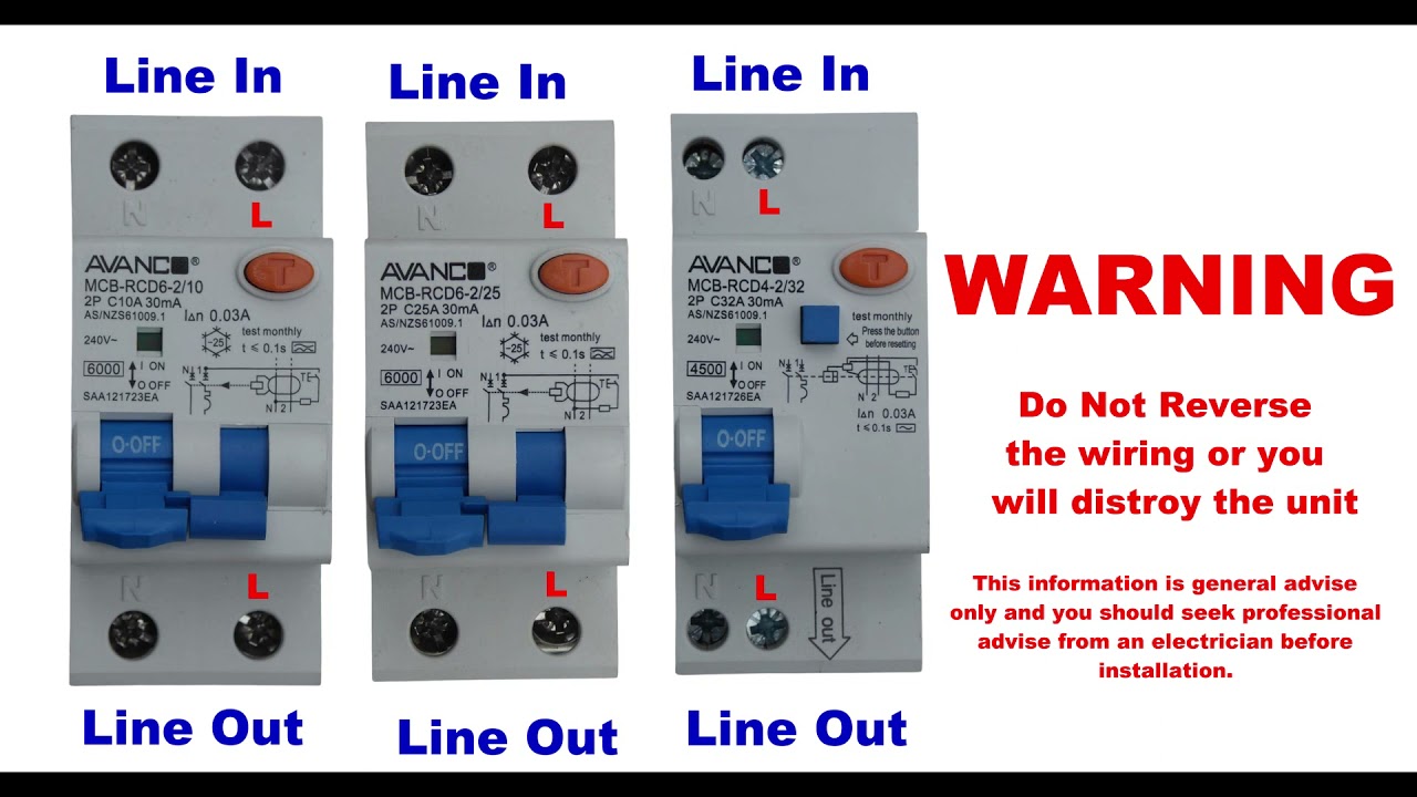 How to Connect a RCBO or Safety Switch - YouTube