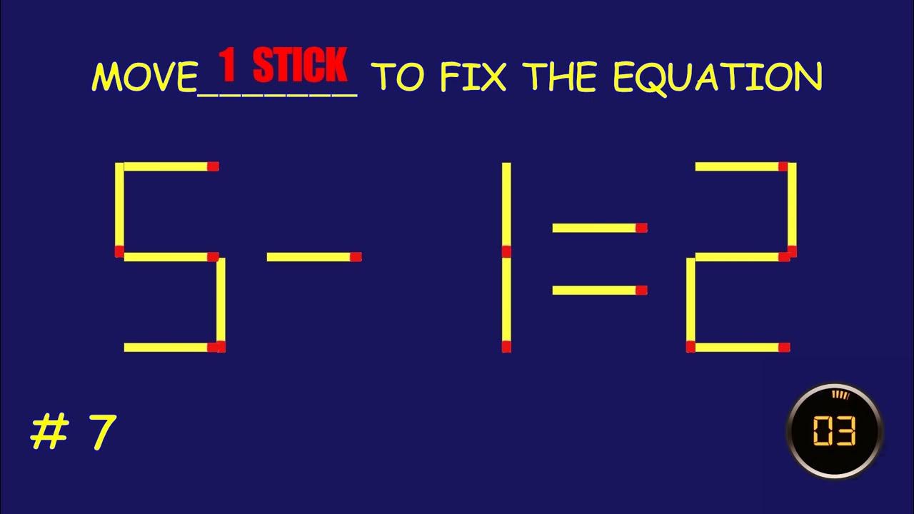 Matchstick Magic # | Can you solve the puzzle by moving one or two matchsticks? |Logic puzzles ...