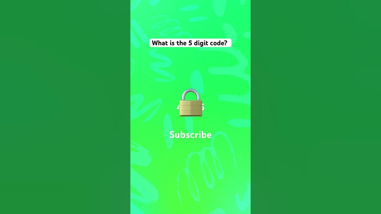 What is the five digit code? - YouTube