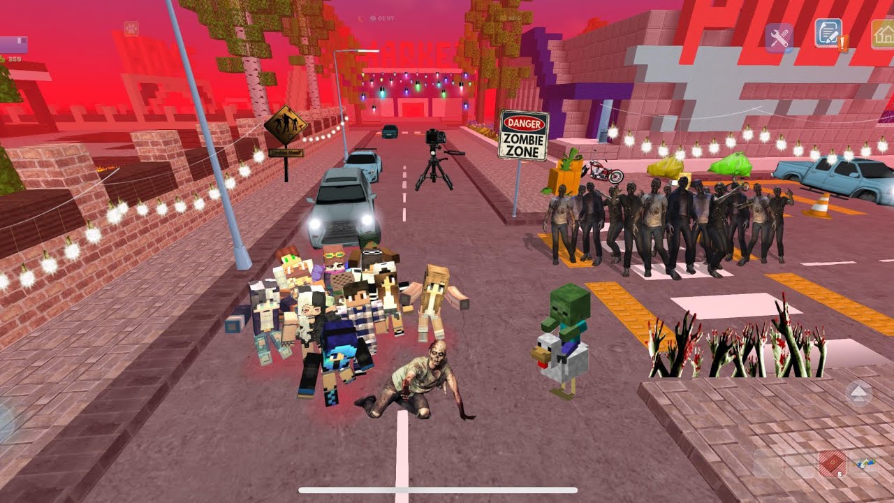 Zombie Storm in the City – Can You Survive in a party craft game - YouTube