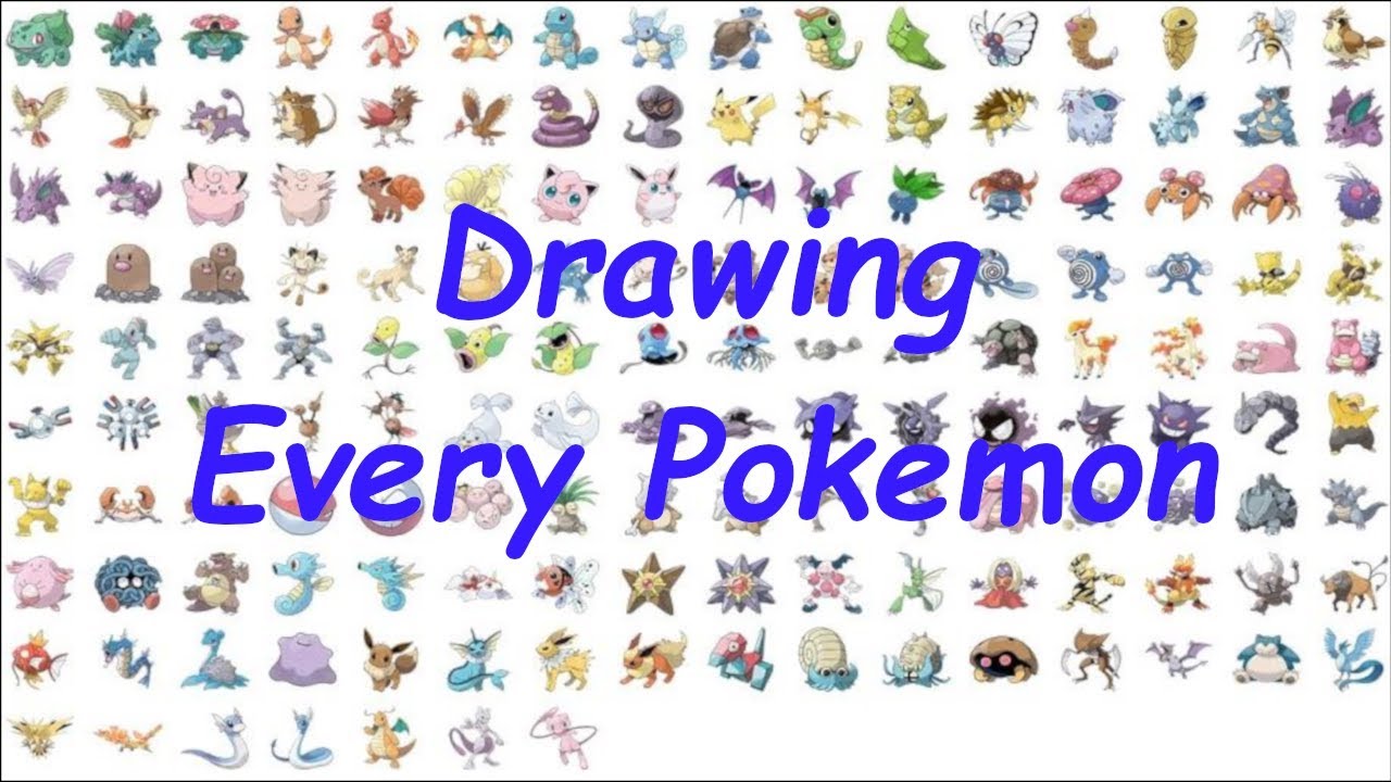 Drawing Every Single Pokemon: My Progress So Far - YouTube