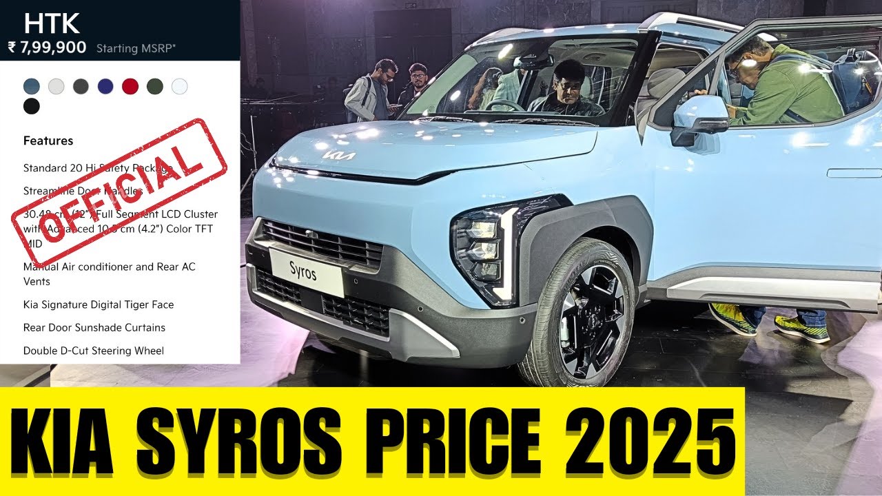 Kia Syros Base Model Price HTK 2025 #Syros #Sonet #seltos #kiasyros ...