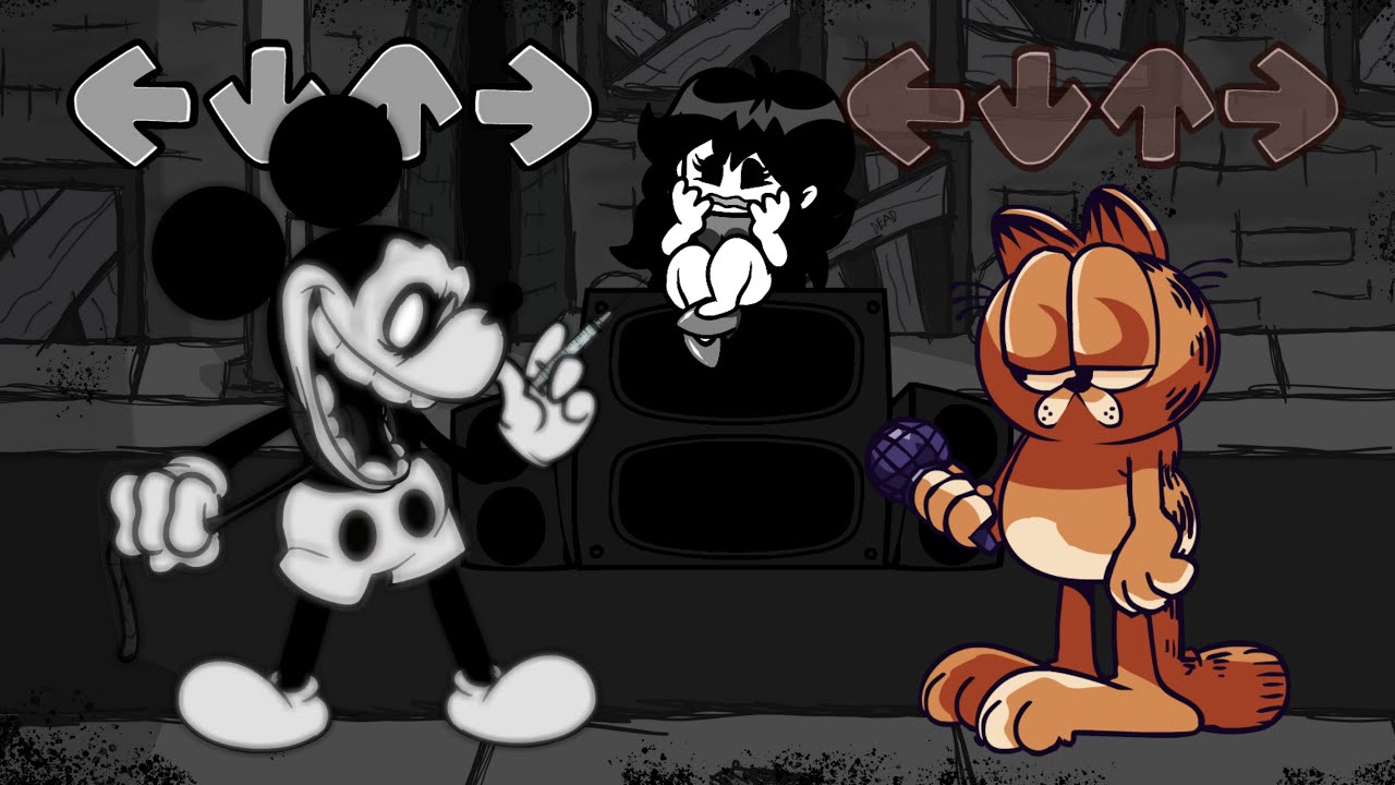 Fnf Unknown Suffering - Mickey mouse 3rd VS Garfield | Suicidé mouse vs ...