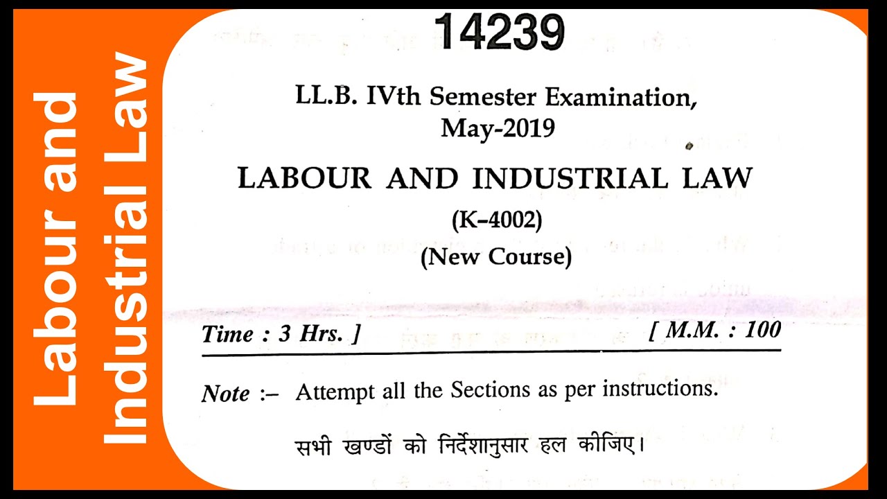 CCSU LLB Previous Year Paper Labour Industrial Law K 4002 2019 ccsu-llb-previous-year-paper-labour-industrial-law-k-4002-2019