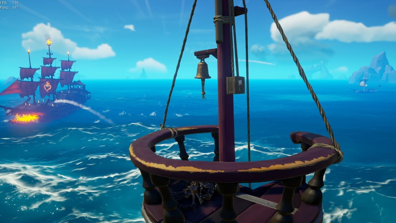 Luring Athena Sloop to Burning Blade & Sink it on Capture | Sea of ...
