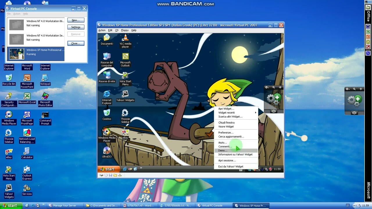 Windows XP Professional Italian PC Lite Mon Virtual PC 2004 2007 - YouTube
