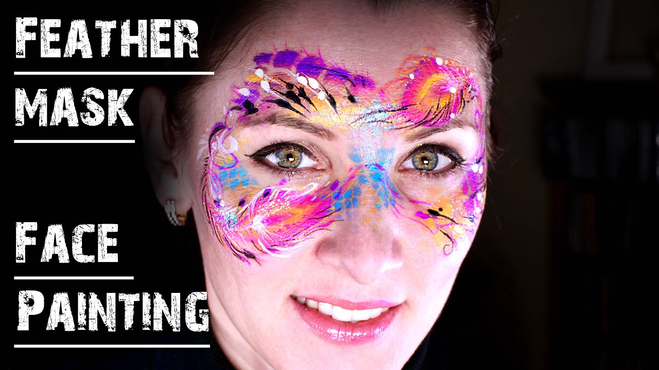 Peacock feather mask Face Painting - YouTube