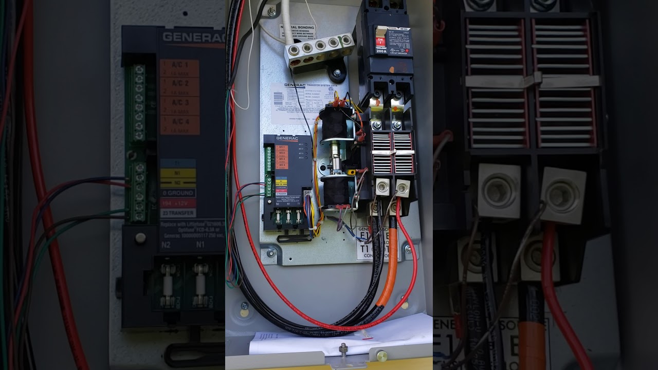 Generac automatic transfer switch part 2, reconnect to grid power - YouTube