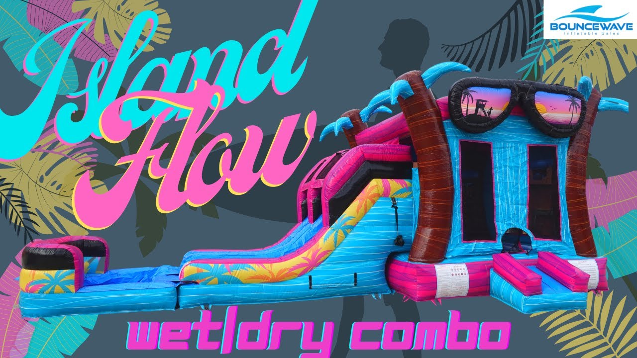 Island Flow XL Wet Dry Bounce House with Water Slide by BounceWave - YouTube