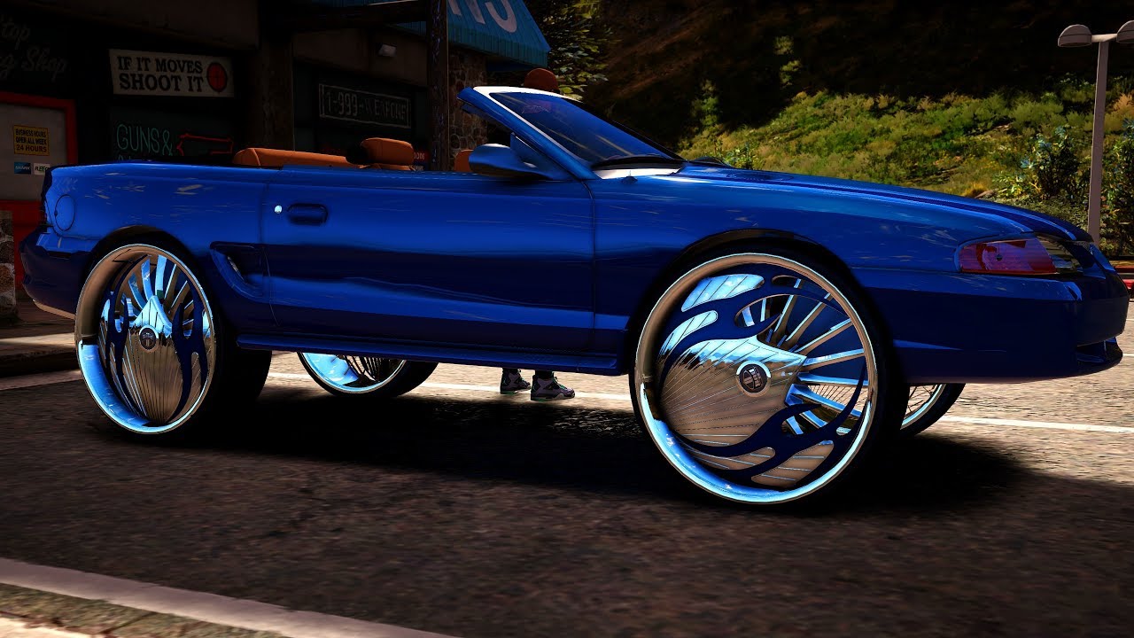 Mustang drop top on 28 inch DUB wheel's - Grand Theft Auto V Mod - YouTube