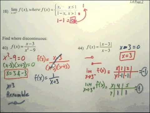 Limits Review (Ch 1) - Calculus - YouTube