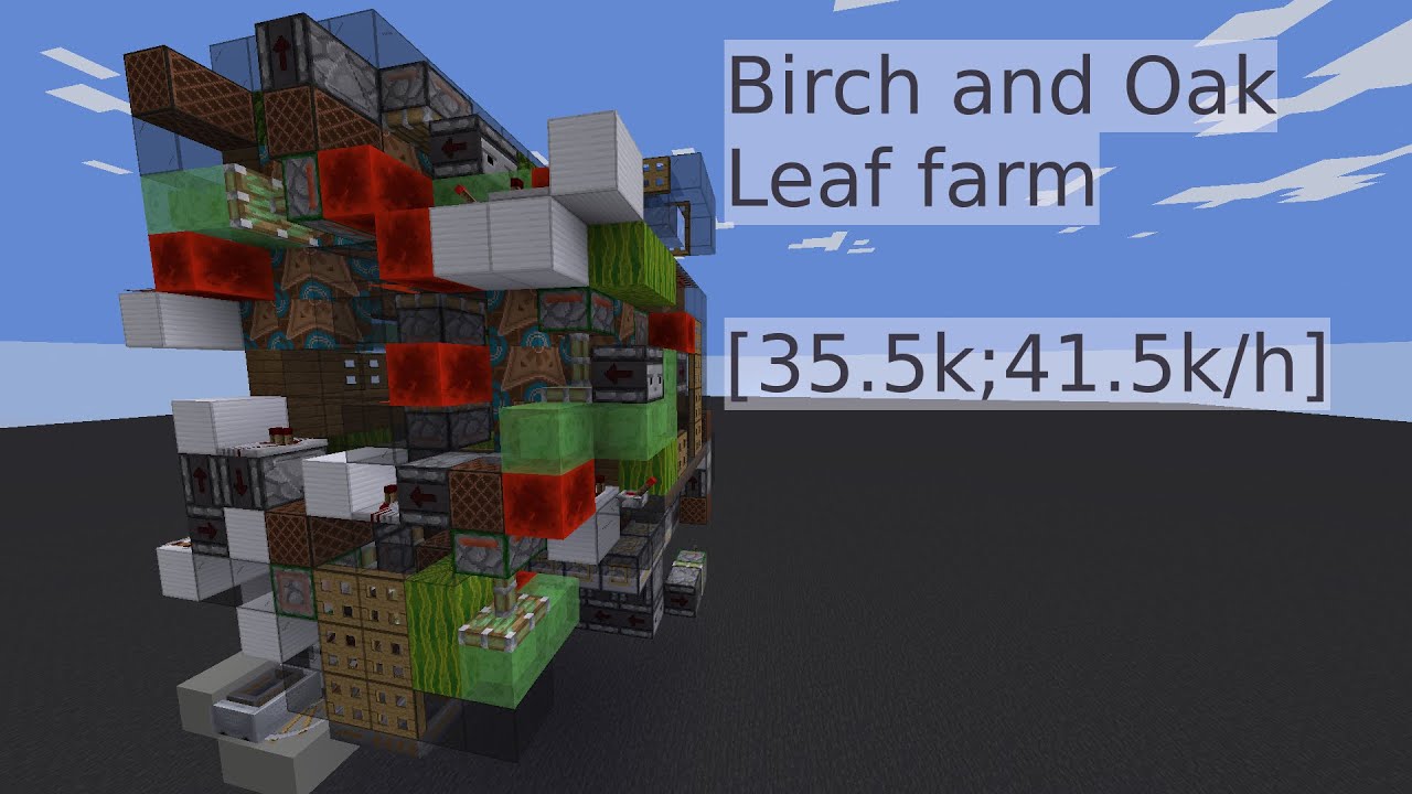Birch and Oak leaf farm core (35.5k birch, 41.5k oak leaves/h) - YouTube