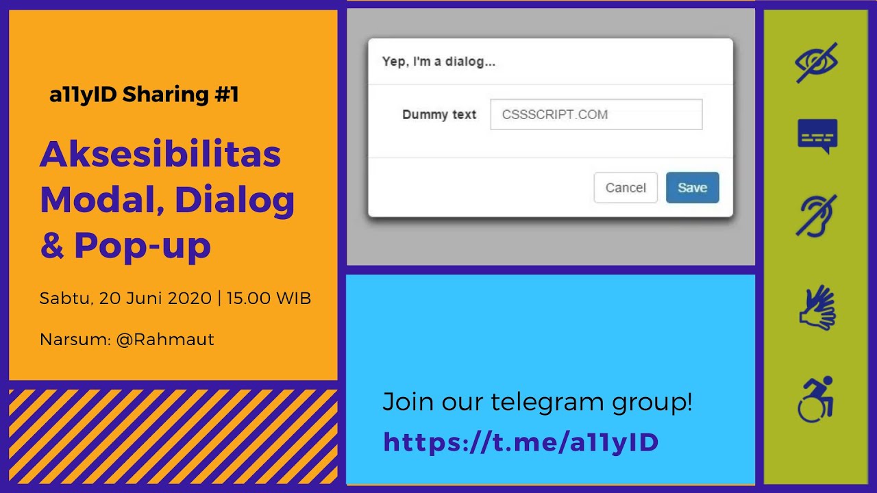 A11yID #1: Aksesibilitas Modal, Dialog, & Pop-up - YouTube
