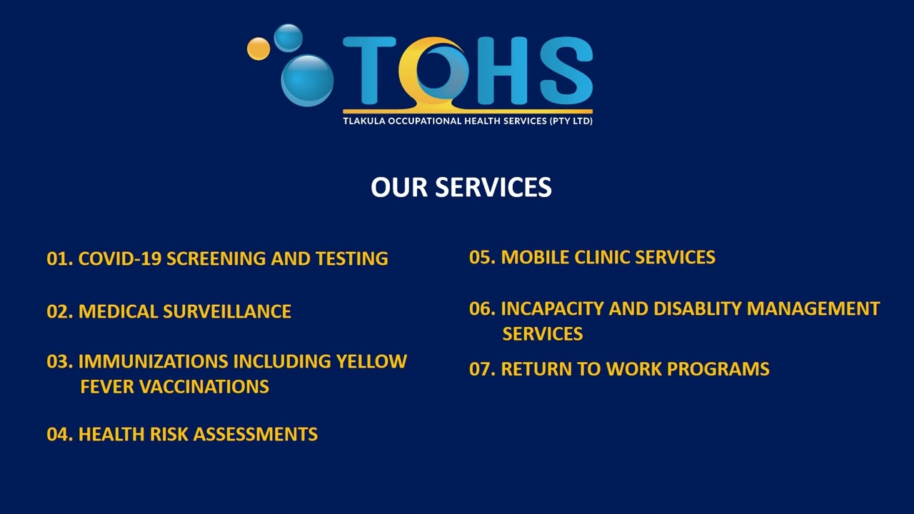 Tlakula Occupational Health Services - Our Service Offering - YouTube