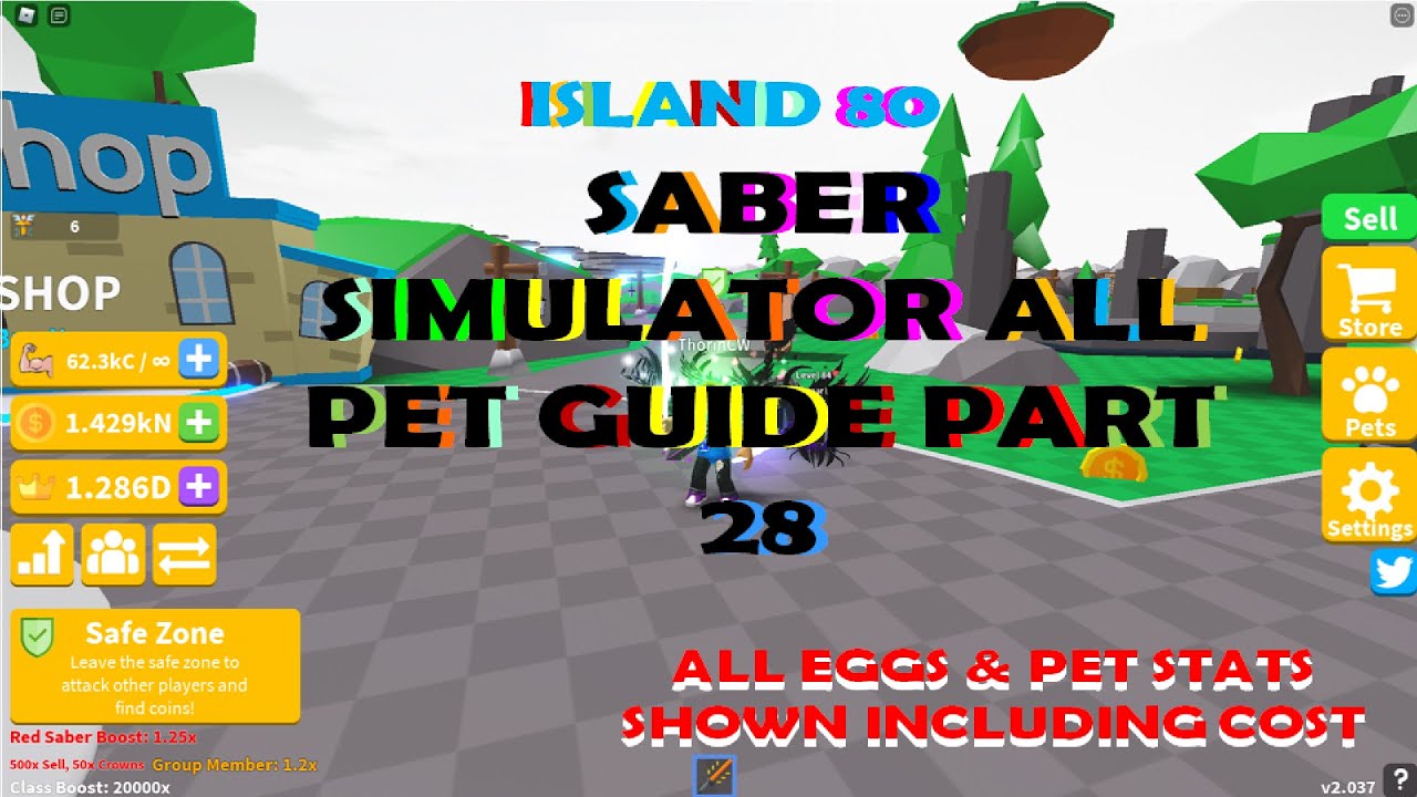 Saber Simulator All Pet Guide Part 28 All Pets From Island 80 - YouTube