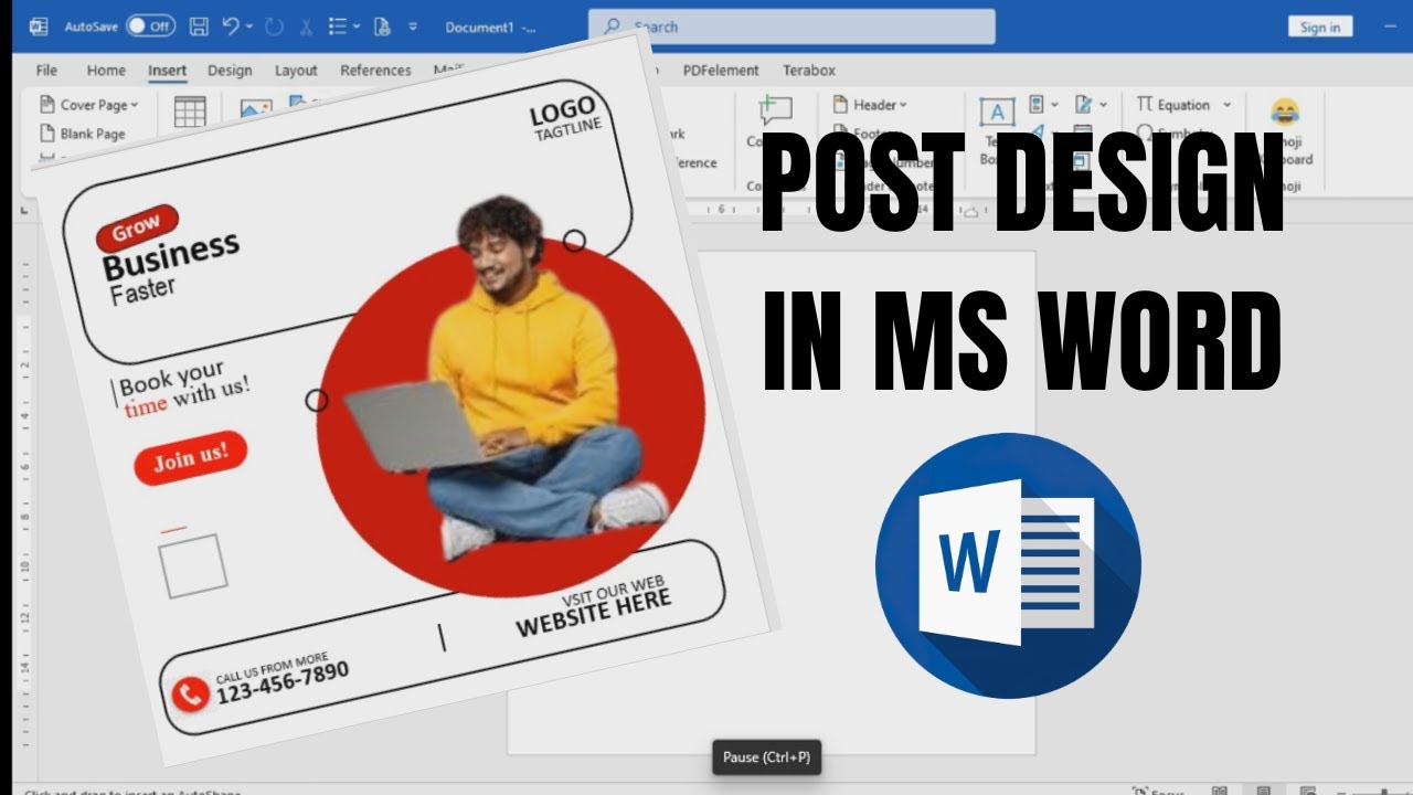 🖥️ "Post Design in MS Word | Easy Poster Making Tutorial for Beginners ...