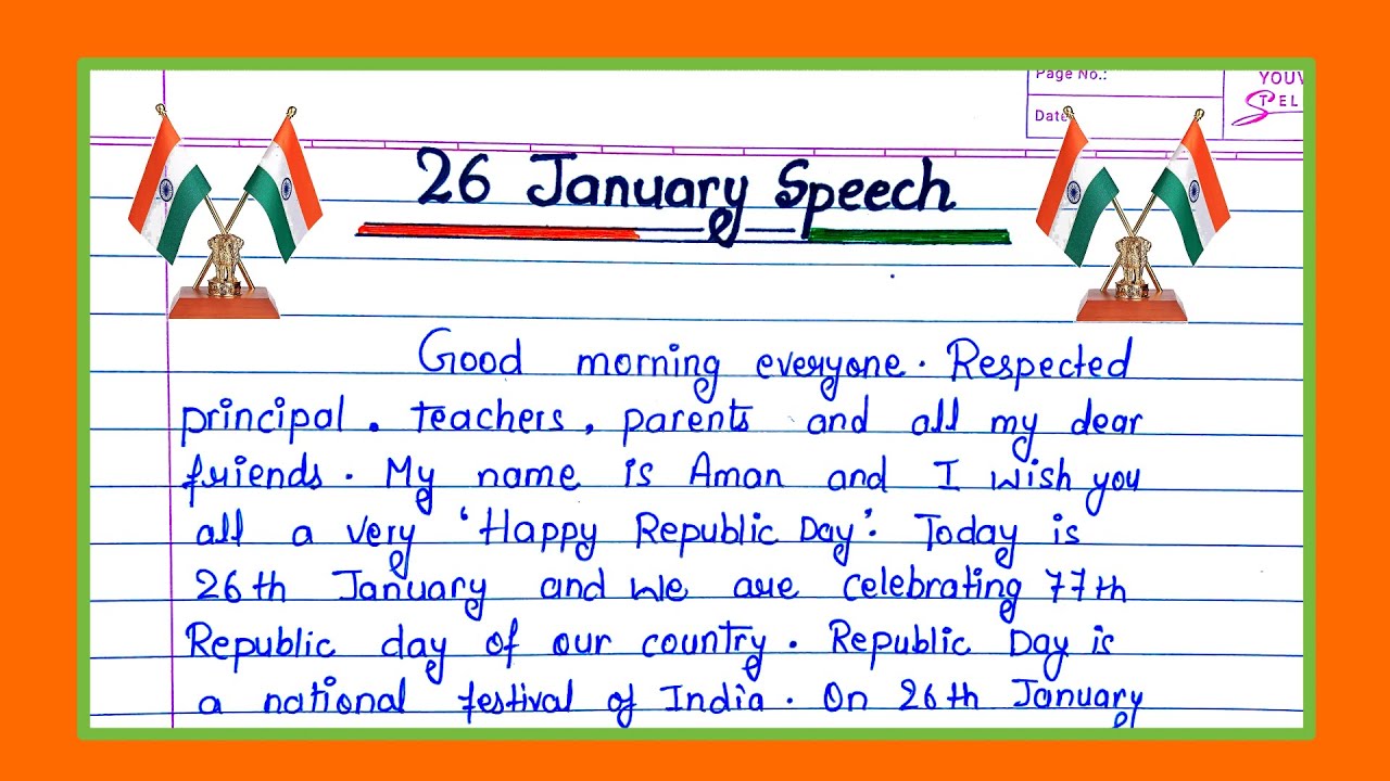 Republic Day Speech:26 january Speech in English 2026/Speech on ...