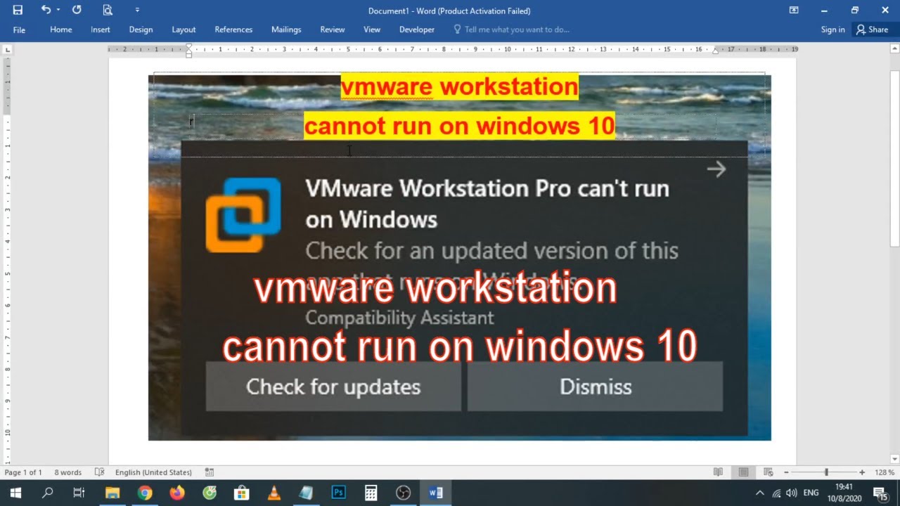 vmware workstation 12 cannot run on windows 10 - YouTube