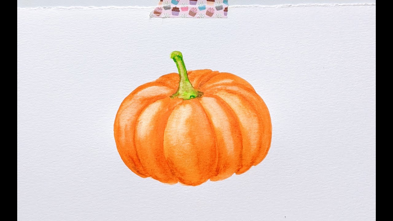 Easy Watercolor Pumpkin Tutorial for Beginners - Fun & Relaxing - YouTube