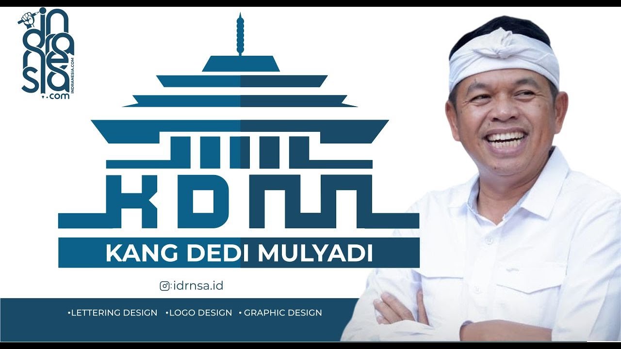membuat Logo KDM kang Dedi Mulyadi simple siluet Gedung sate #coreldraw ...