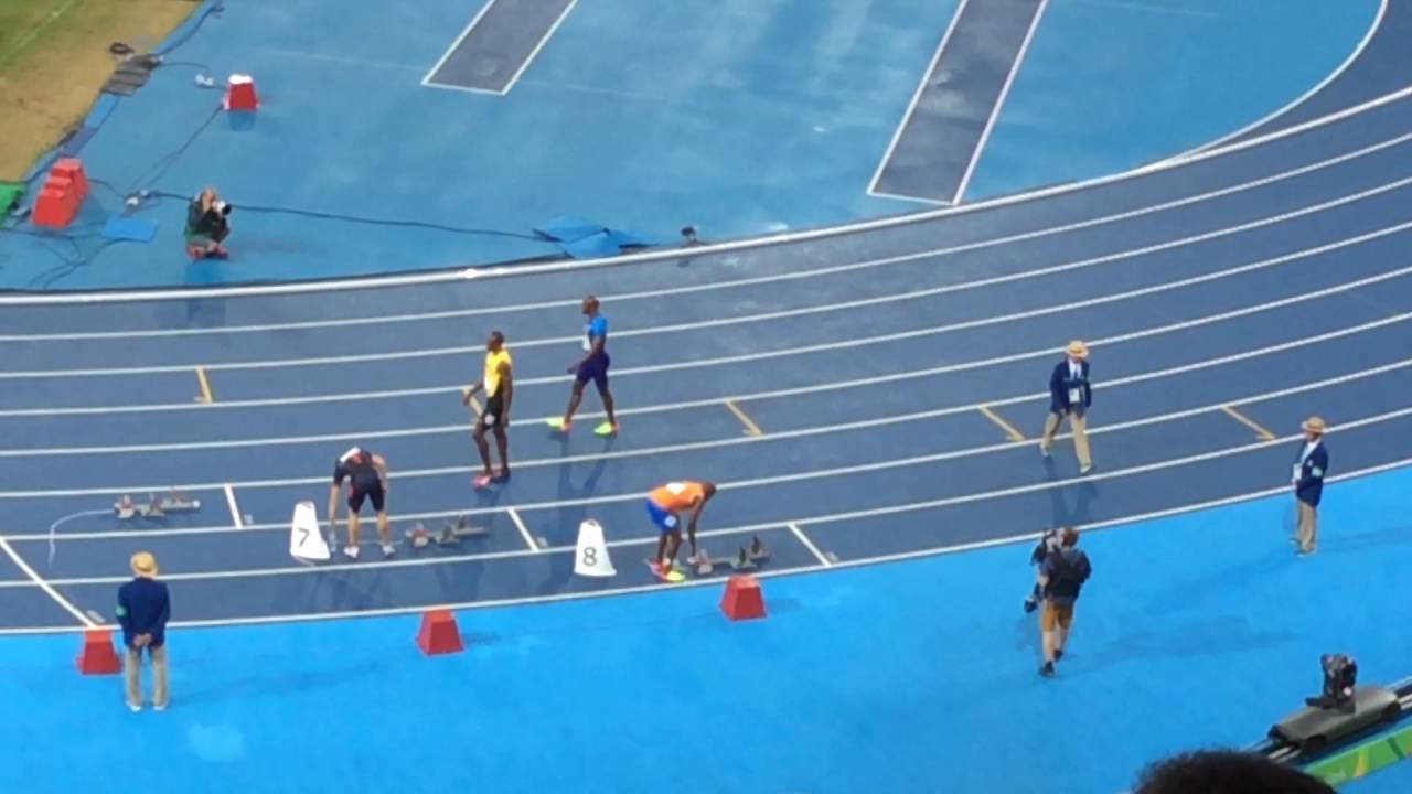 Bolt's 200 meter run from my seat - YouTube