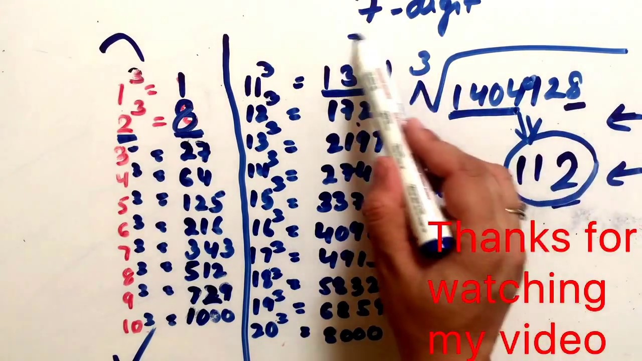 Cube Root Of 7 Digit Number YouTube