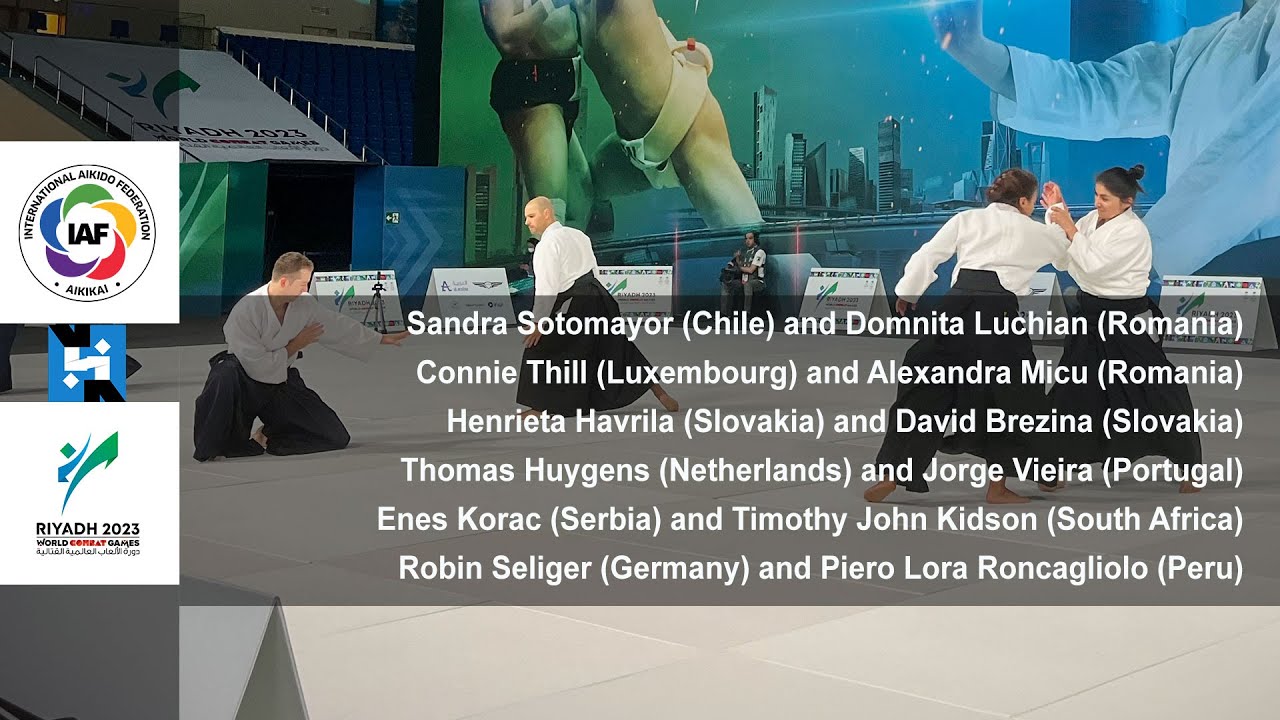 World Combat Games 2023 - Group Demo Aikido (ryotedori attacks) - YouTube