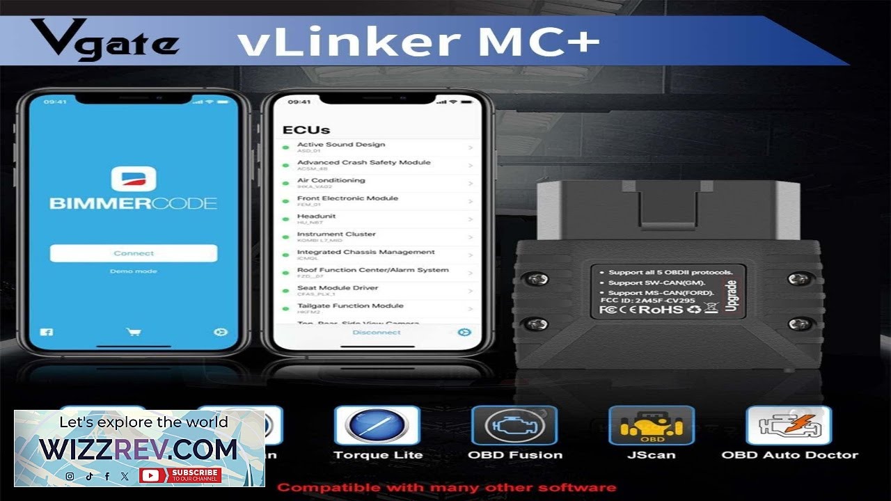 Vgate vLinker MC+ (BT3.0 BLE4.0) OBD2 Scanner Code Reader Diagnostic ...