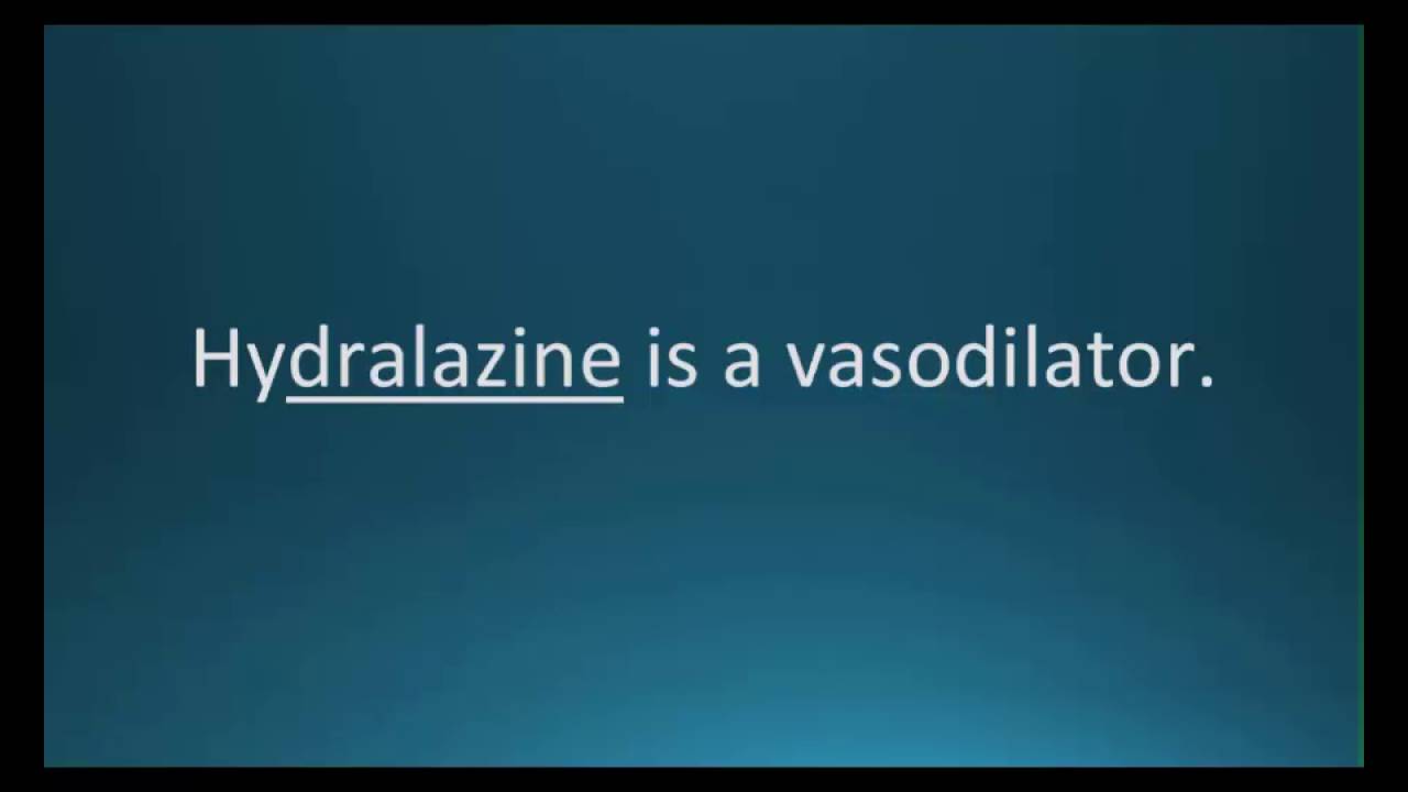 How to pronounce hydralazine (Apresoline) (Memorizing Pharmacology ...