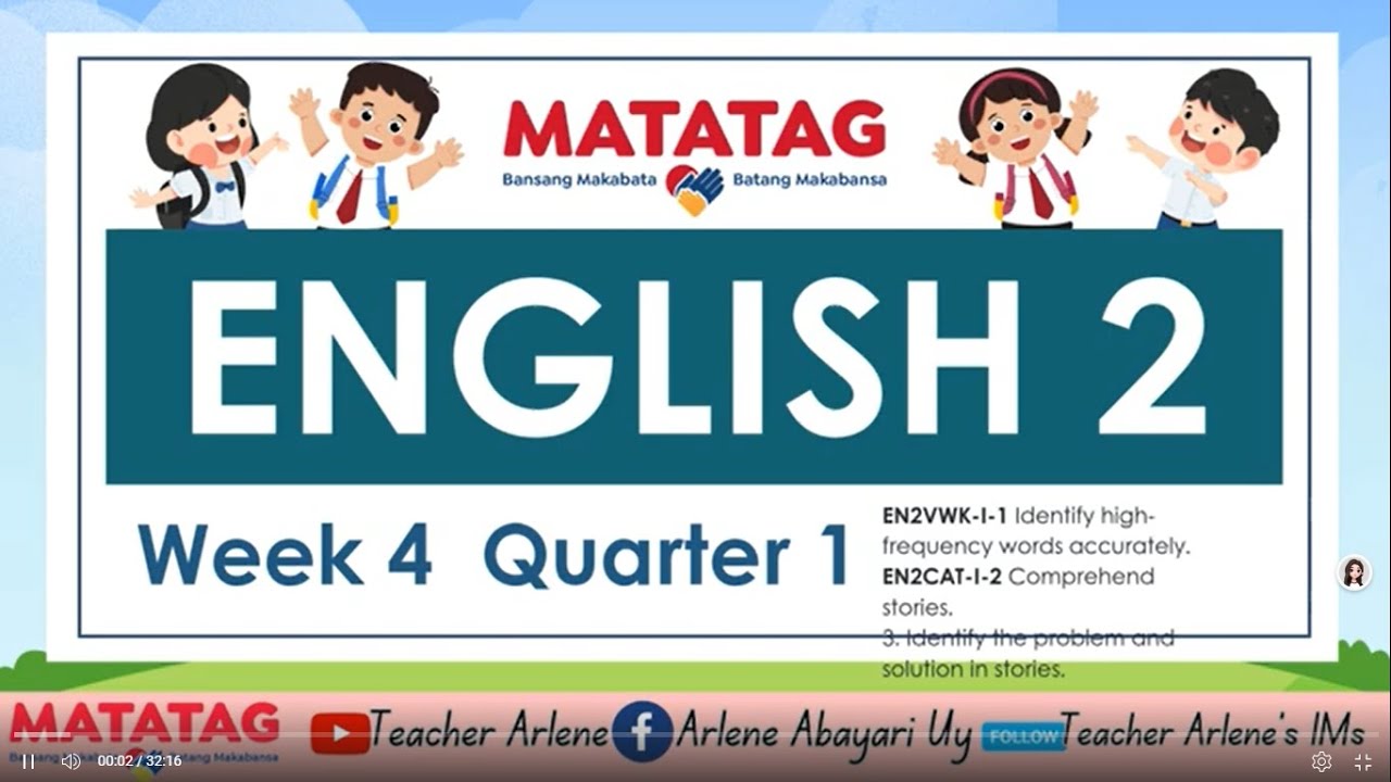 ENGLISH 2 Week 4 Quarter 1 Matatag Revised K12 Identify the problem and solution in stories ...